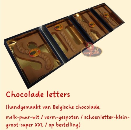 Chocolade LETTERS - vorm of gespoten - klein, middel, groot of super ...